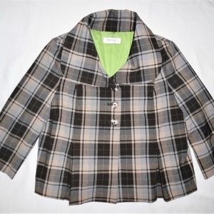 Isaac Mizrahi | Jackets & Coats | Isaac Mizrahi Plaid Buttonup Peacoat ...